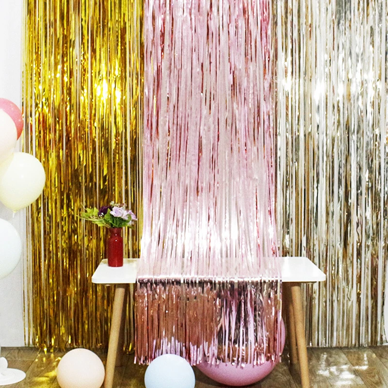 Birthday Party Decoration Backdrop Foil Tassel - 2/3m Party Background ...