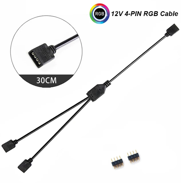 12V/4pin 5V/3-pin AURA RGB Extension Adapter Cable,Motherboard to 2 or ...