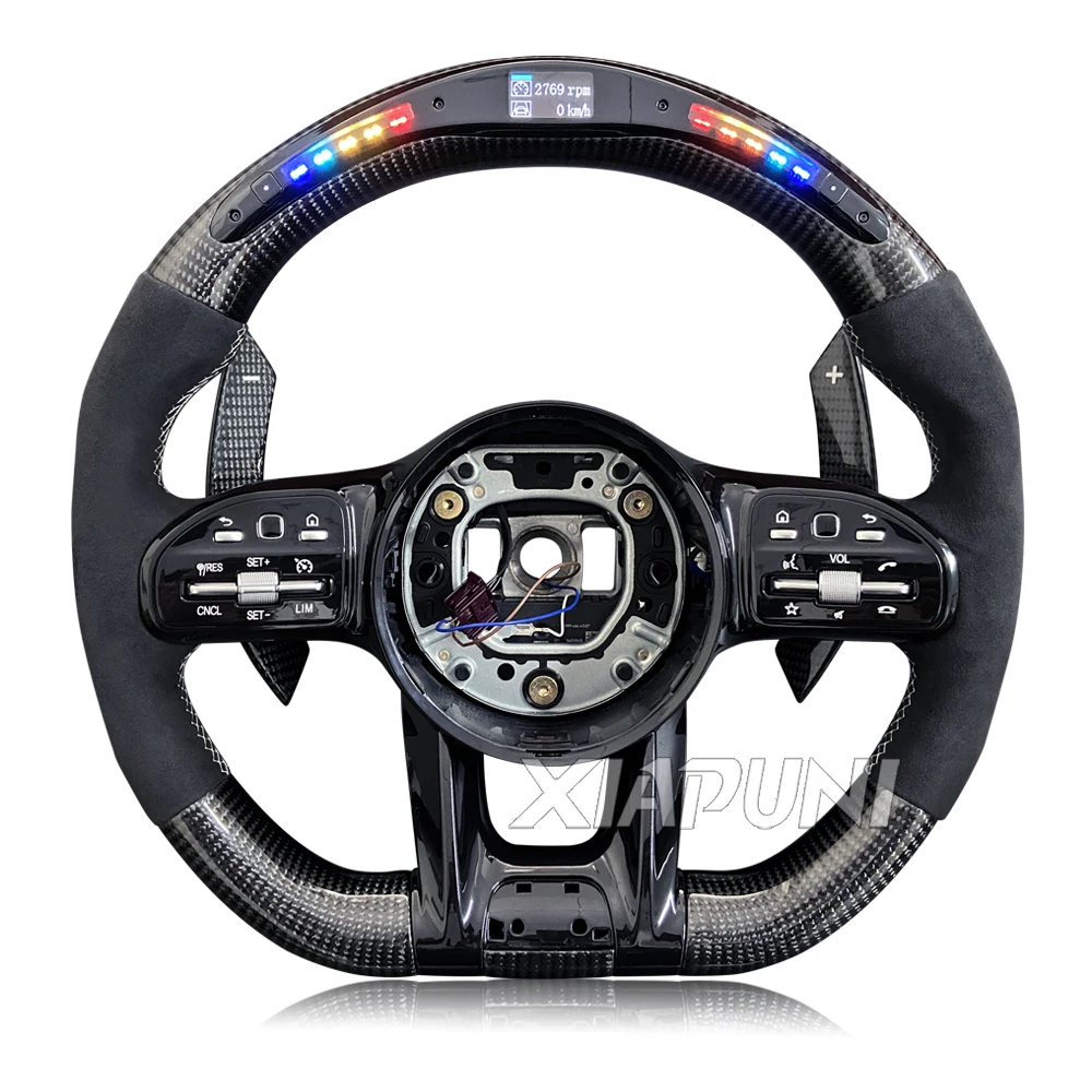 Volant LED en fibre de carbone pour Benz Mercedes AMG ABCE GLS GLA S ...