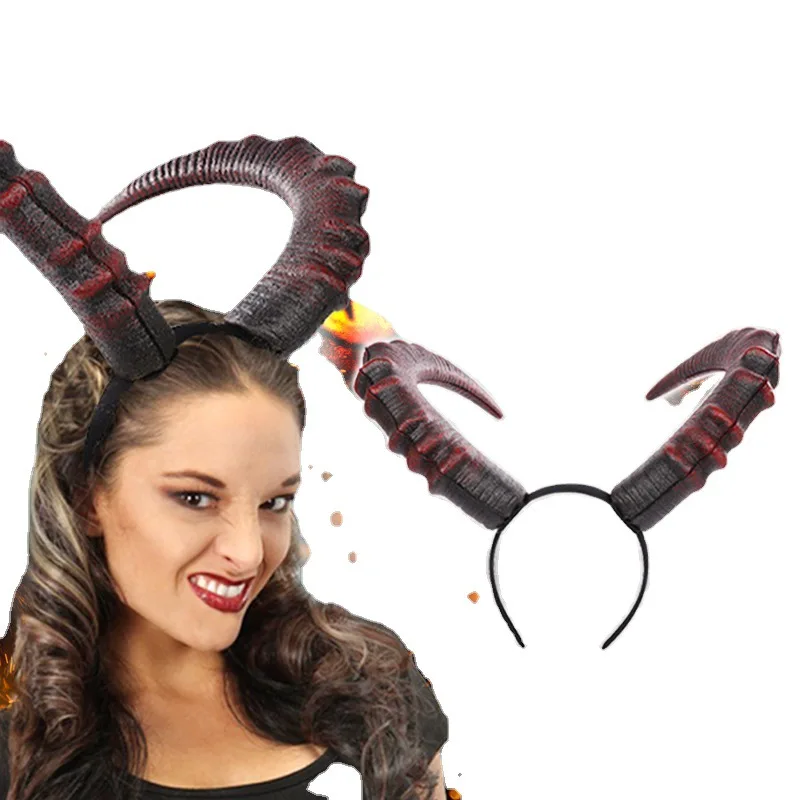 Halloween-Devil-Horn-Headband-Black-Red-Ox-Horn-Headband-Dress-Cosplay ...