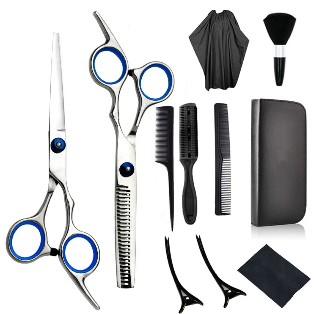 Hair Cutting Scissors and Thinning Shears Set Professional Haircut ...