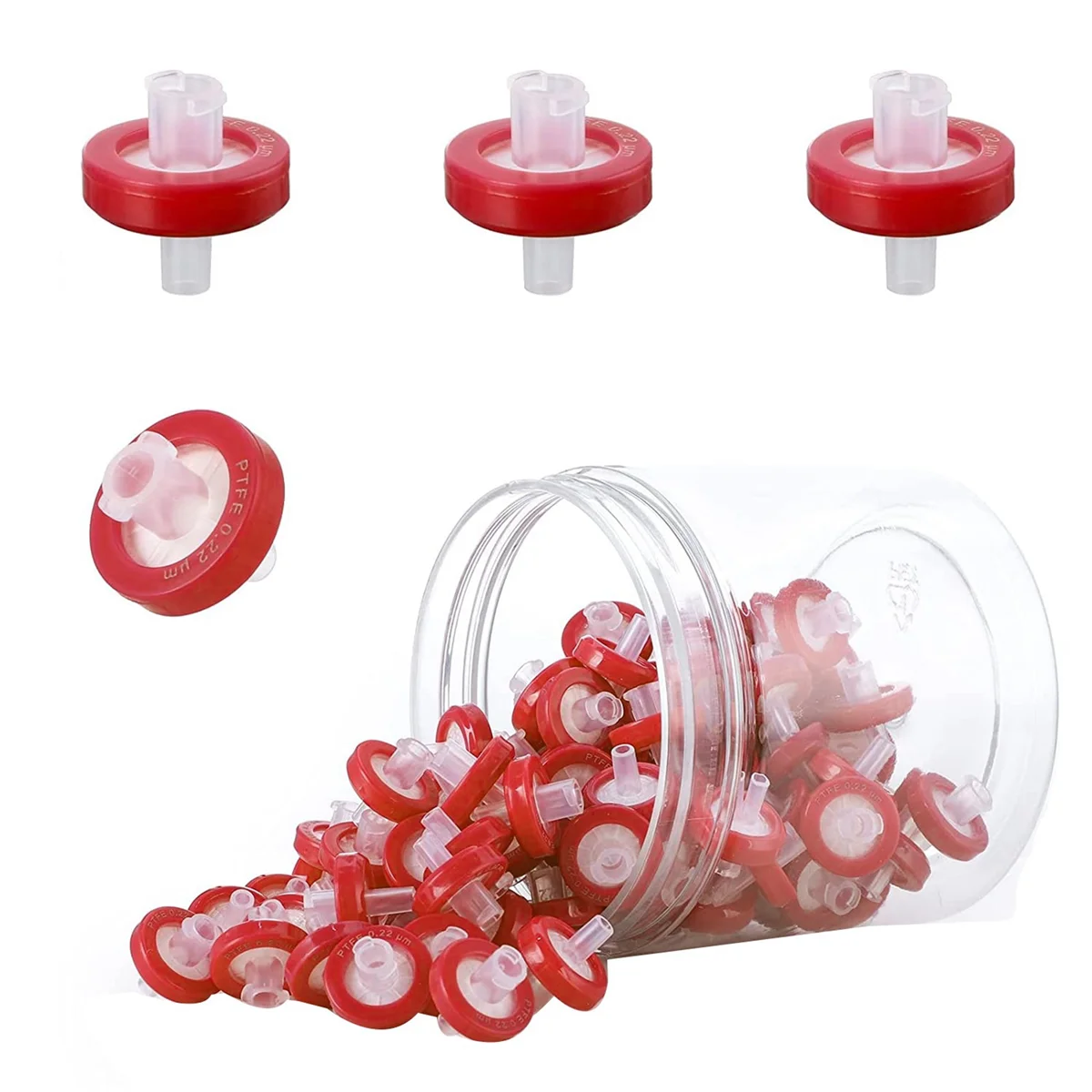 100-Pcs-Syringe-Filters-PTFE-Hydrophobic-0-22Um-Membrane-13Mm-Pore ...