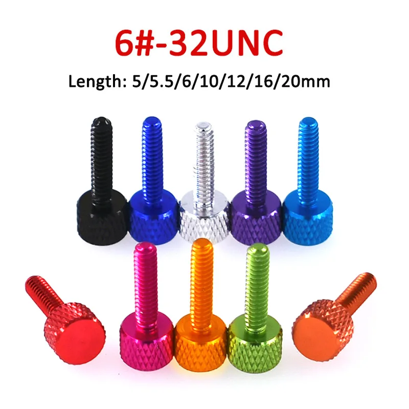 5pcs Color Thumb Screw UNC 6#-32 5/5.5/6/10/12//16/20mm Aluminum Alloy ...