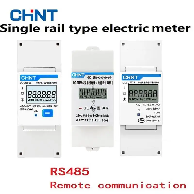 CHNT DDSU666 1,5 (6)A 80A Rs485 Modbus medidor de tipo carril de ...