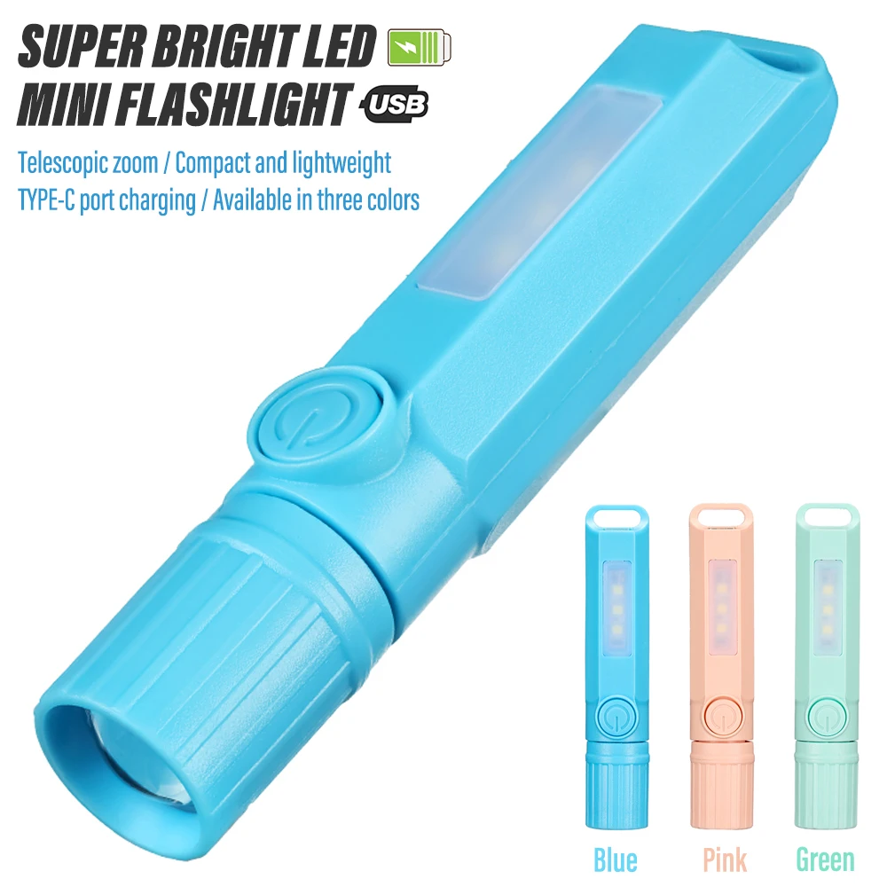 Super-Bright-LED-Mini-Flashlight-Rechargeable-Torch-Portable-Work-Light ...
