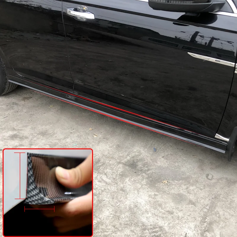 3-5-4-5CM-2-2M-Car-Side-Skirts-Anti-Collision-Stickers-Rubber-Universal ...