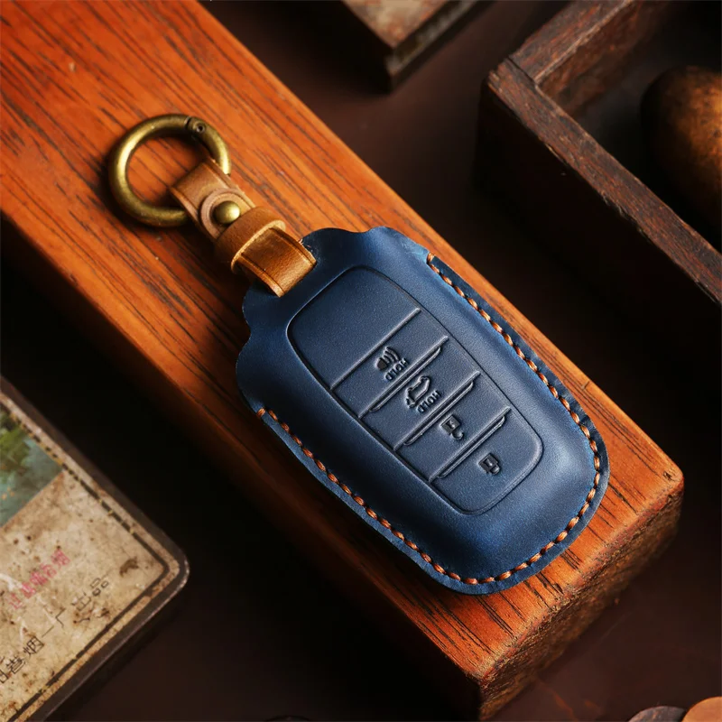 Genuine-Leather-Car-Key-Cover-Case-Shell-for-Toyota-RAV4-Yaris-C-HR ...