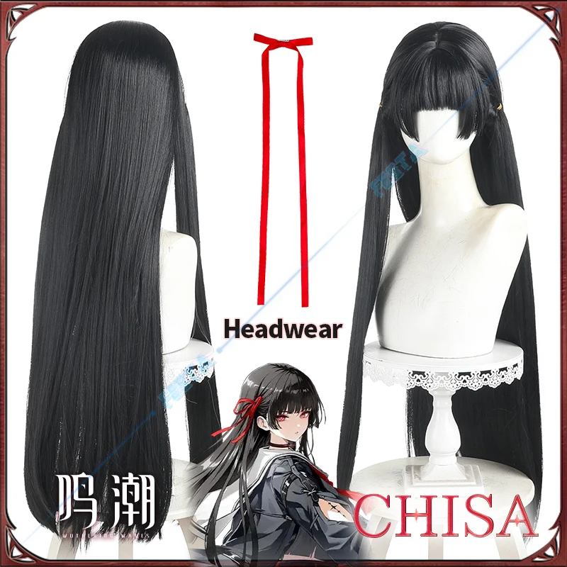 WuWa NEW Chisa Wuthering Waves Cosplay Wig Women Black Long Straight ...