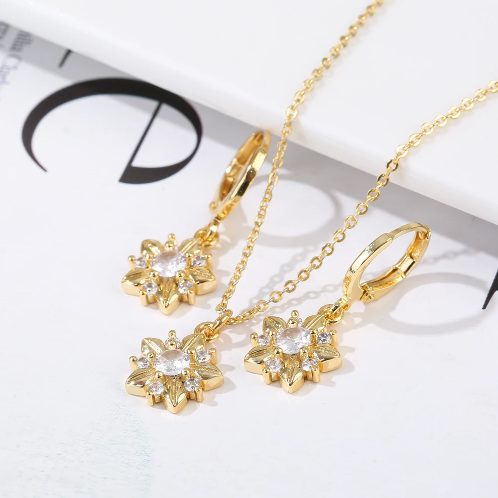 XUANYU-Simple-Personality-Pentagram-Cross-Round-Crystal-Zircon-Gold-Plated-Female-Earrings ...