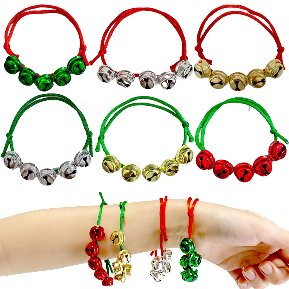 Pulsera-de-cascabel-de-Navidad-brazalete-ajustable-de-campana-de ...