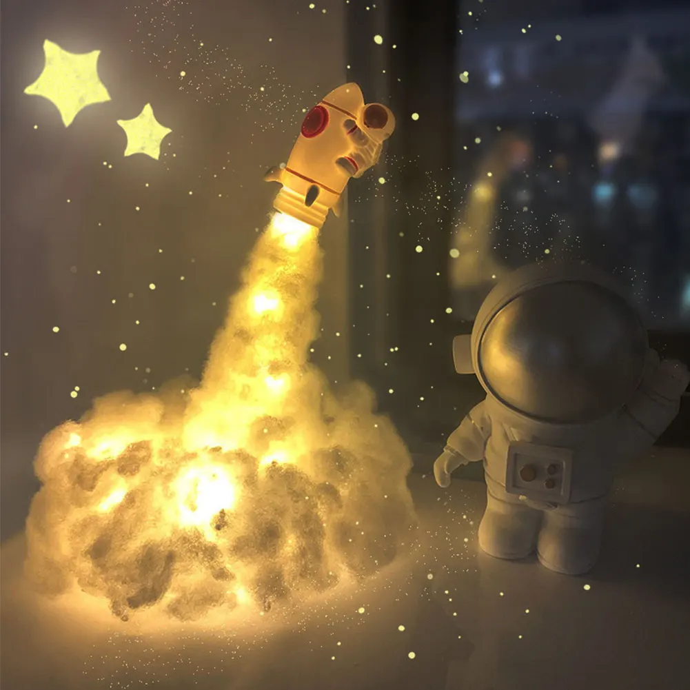 3D-Printed-Rocket-Lamp-LED-Colorful-Clouds-Astronaut-Lamp-With-USB ...