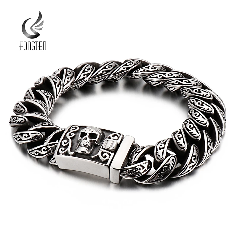 Mens Skull Bracelets Stainless Steel | Bracelet Stainless Stee Skull ...