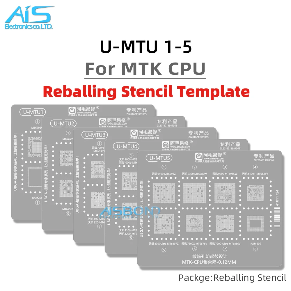 U-MTU 1-5 BGA Reballing Stencil For Qualcomm series CPU MT6991Z MT6889Z ...