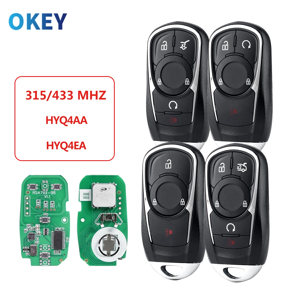 Okey Remote Car Key For Buick Encore Envision 2017 2018 2019 2020 ...