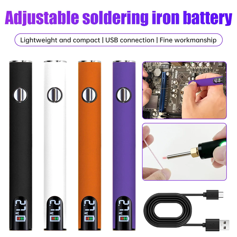 510 Thread Mini Soldering Iron Kit 3 Gear Adjustable Voltage 650mAh ...