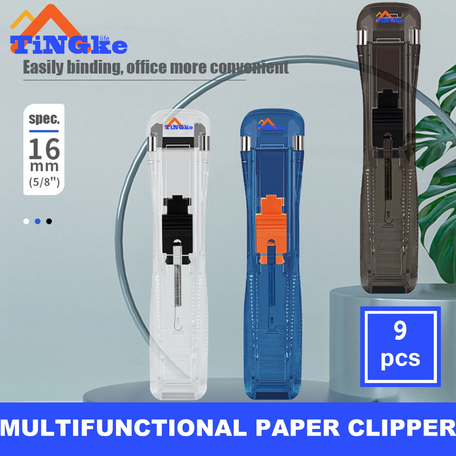 Metal-Clip-Hand-Paper-Clipper-Paper-Fixing-Organizing-Stapler-Reusable ...