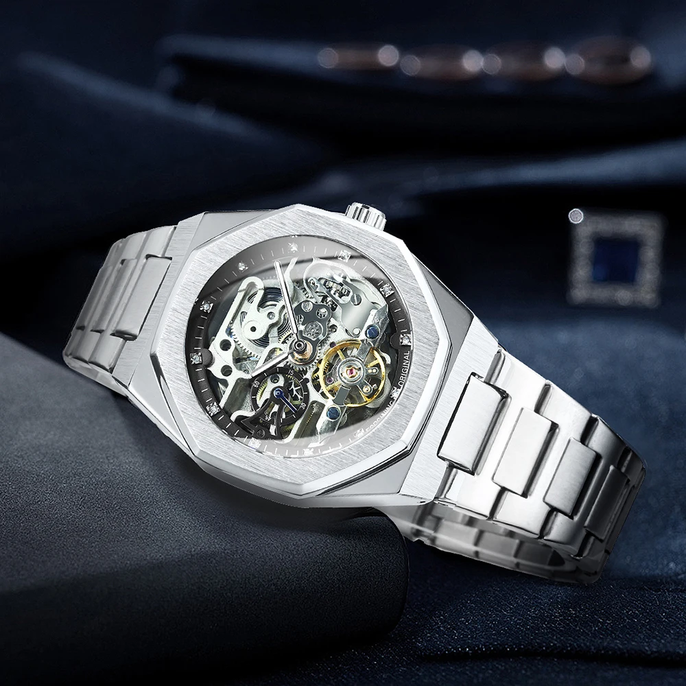 Forsining-Silver-Fashion-Skeleton-Automatic-Watch-for-Men-Luxury-Iced ...