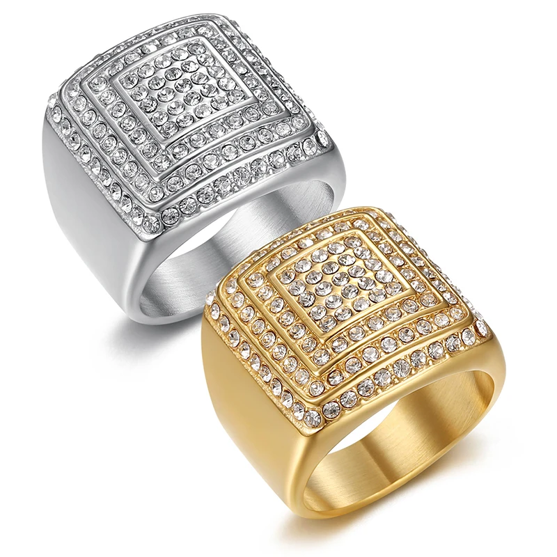 Hip-Hop-Bling-Iced-Out-Stainless-Steel-Arc-Square-Finger-Rings-for-Men ...