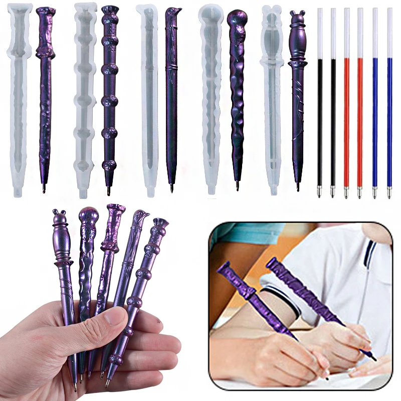 Resin Mold Ballpoint Pen Silicone Molds Handmade Pen Penholder Epoxy ...