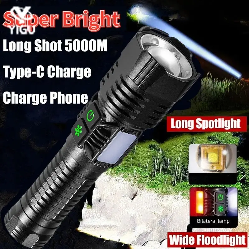 Super Power LED Flashlight With 30W Wick Double Side Lights Emergency ...