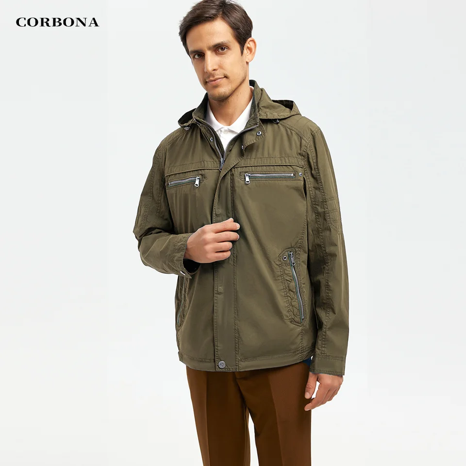 CORBONA-Veste-respirante-pour-homme-manteau-coupe-vent-multi-poches-parka-bleu-marine-et-vert ...