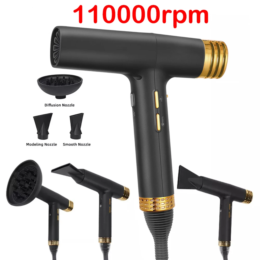 110000rpm Brushless Professional Hair Dryer Negative Ion Blower High ...