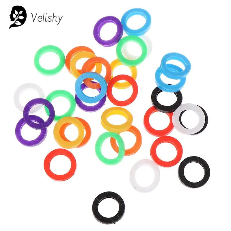 32pcs-Mixed-Color-Hollow-Rubber-Key-Covers-Round-Soft-Silicone-Keys ...