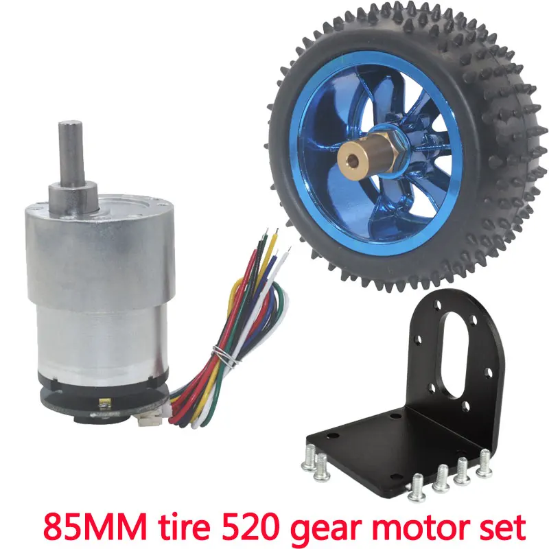 85mm Tire Jgb37-520 Encoder Motor Smart Car Motor Dc 6v 12v 24v Small ...
