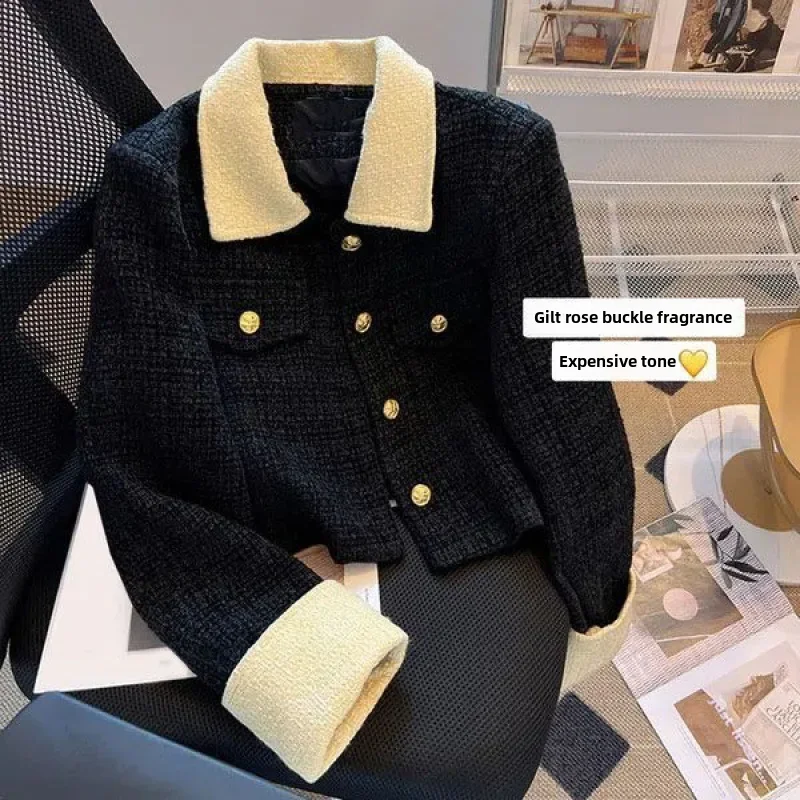 Tweed-Style-Cropped-Jacket-Short-Length-Fashion-Outerwear-For-Petite ...