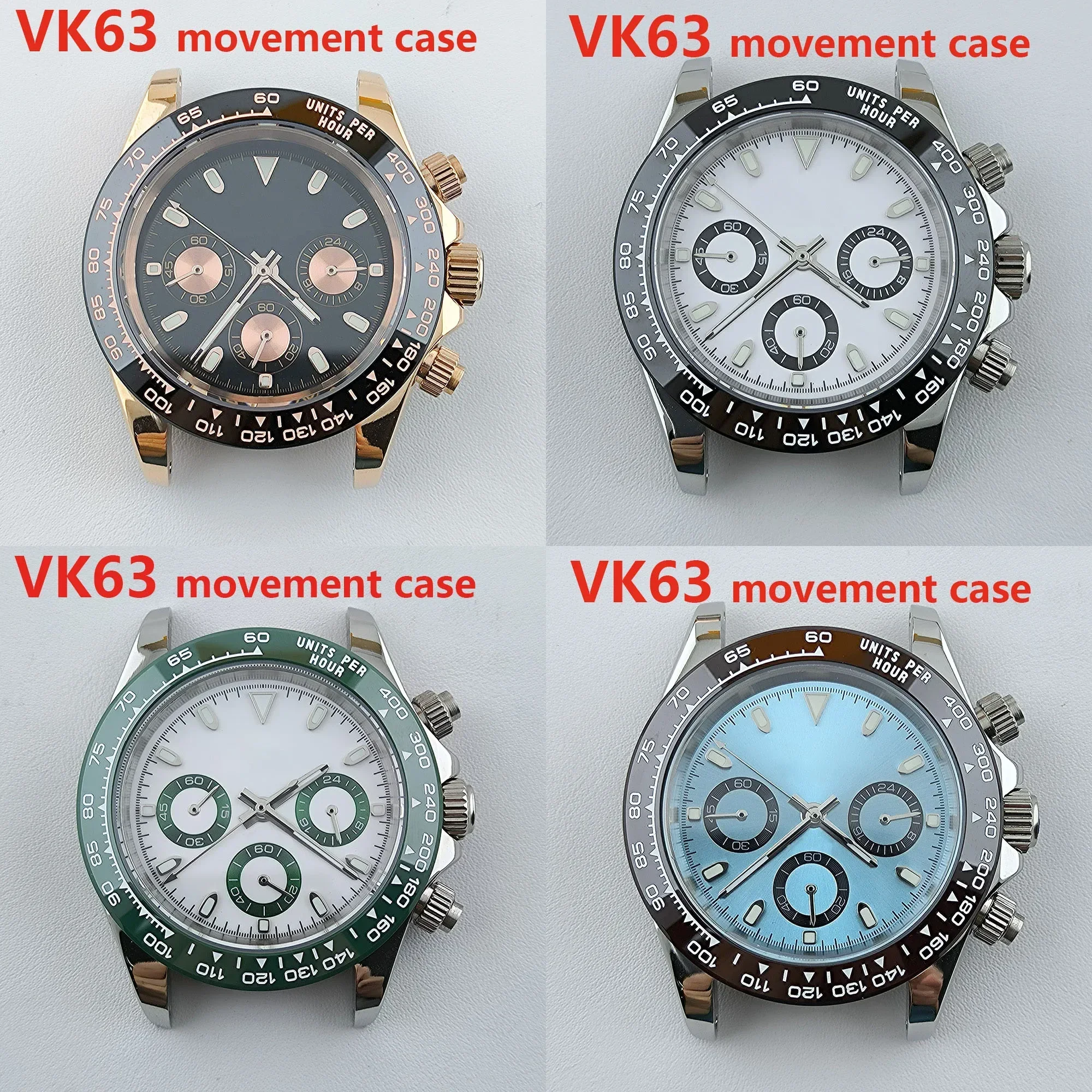 39mm-VK63-Case-Panda-Dial-Hands-Stainless-Steel-MOD-Parts-for-Daytona ...