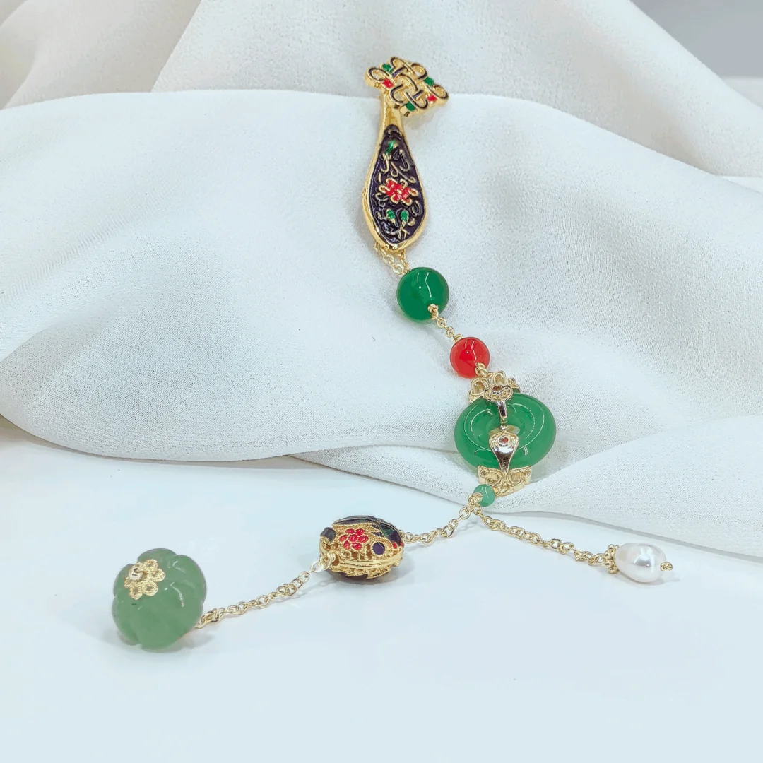 Chinese-Brooch-Cheongsam-Lapel-Green-Onyx-Pendant-Vintage-Style-Fashion ...