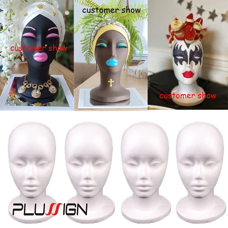 Plussign-Wig-Heads-New-Wig-Stand-Foam-Head-To-Make-Wig-1Pcs-Display ...