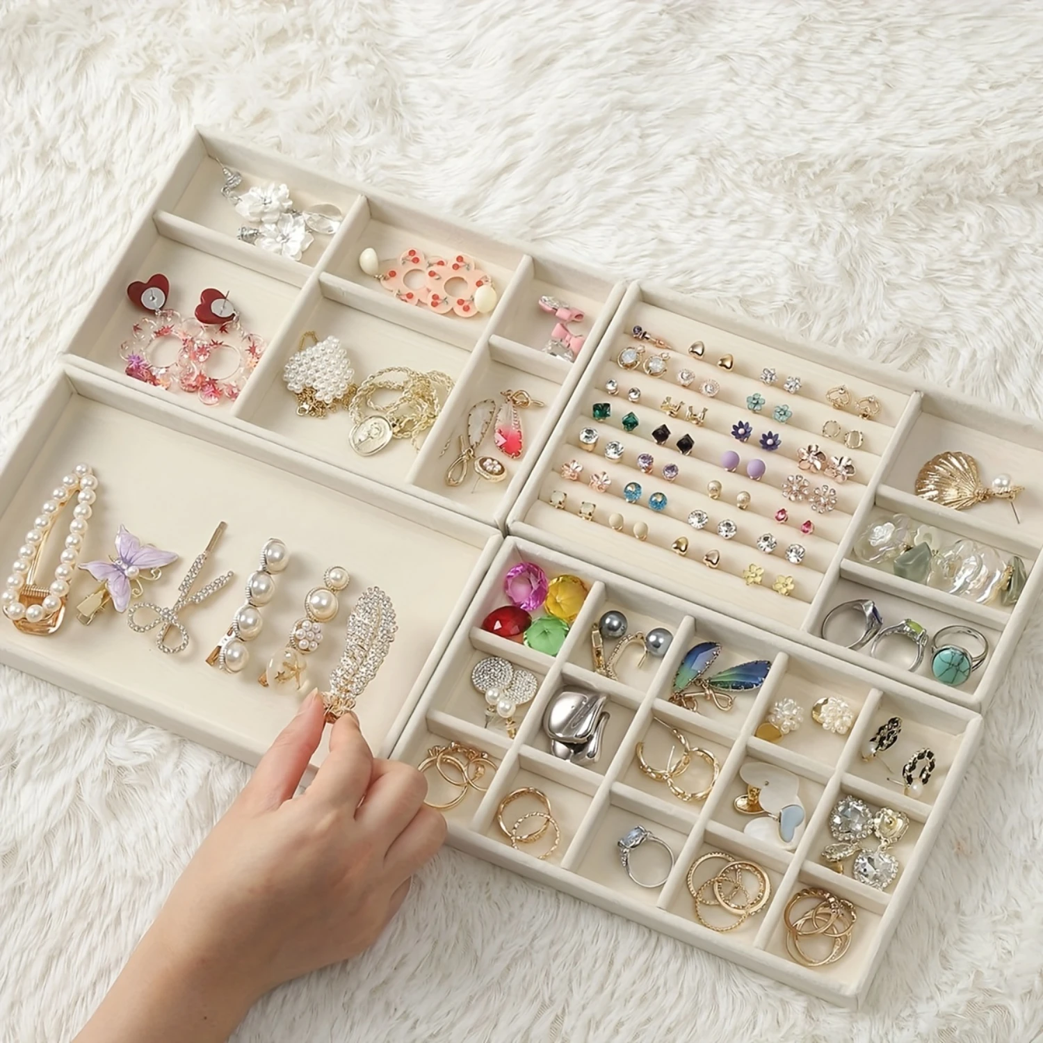 Elegante-Desktop-Display-Case-e-gaveta-Organizador-bandejas-de-j-ias ...