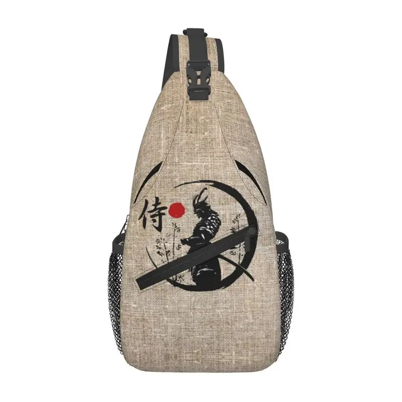 Custom Japanese Samurai Warrior Sling Crossbody Backpack Men Katana ...