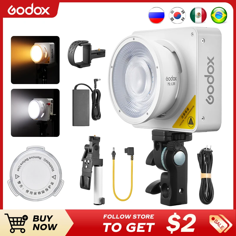 Godox ML100Bi Bi-Color LED Light 120W Onboard & App Control Portable ...