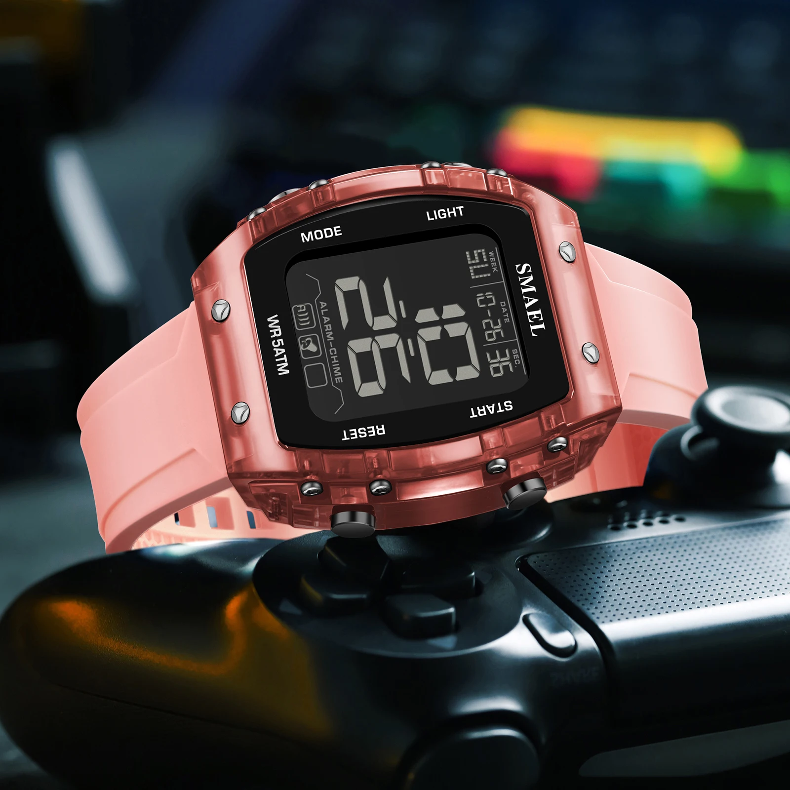 Smael New Watch Fashion 8108 Single Display Square dial Waterproof 5Bar ...