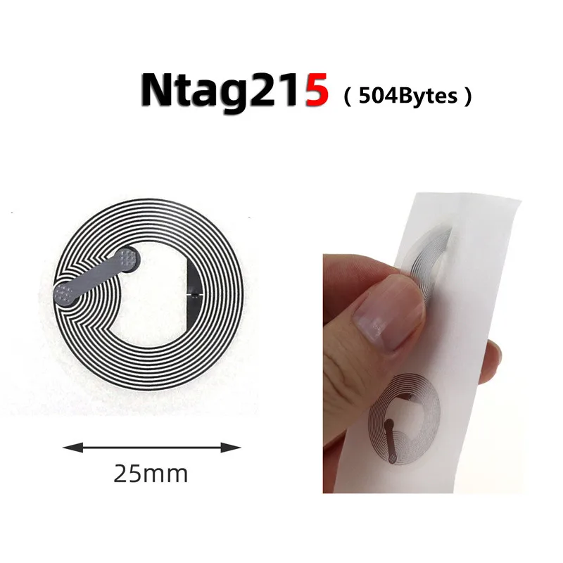 Clear NTAG 215 Stickers NFC Tags for iPhone 13.56 MHZ 25mm Chip ...
