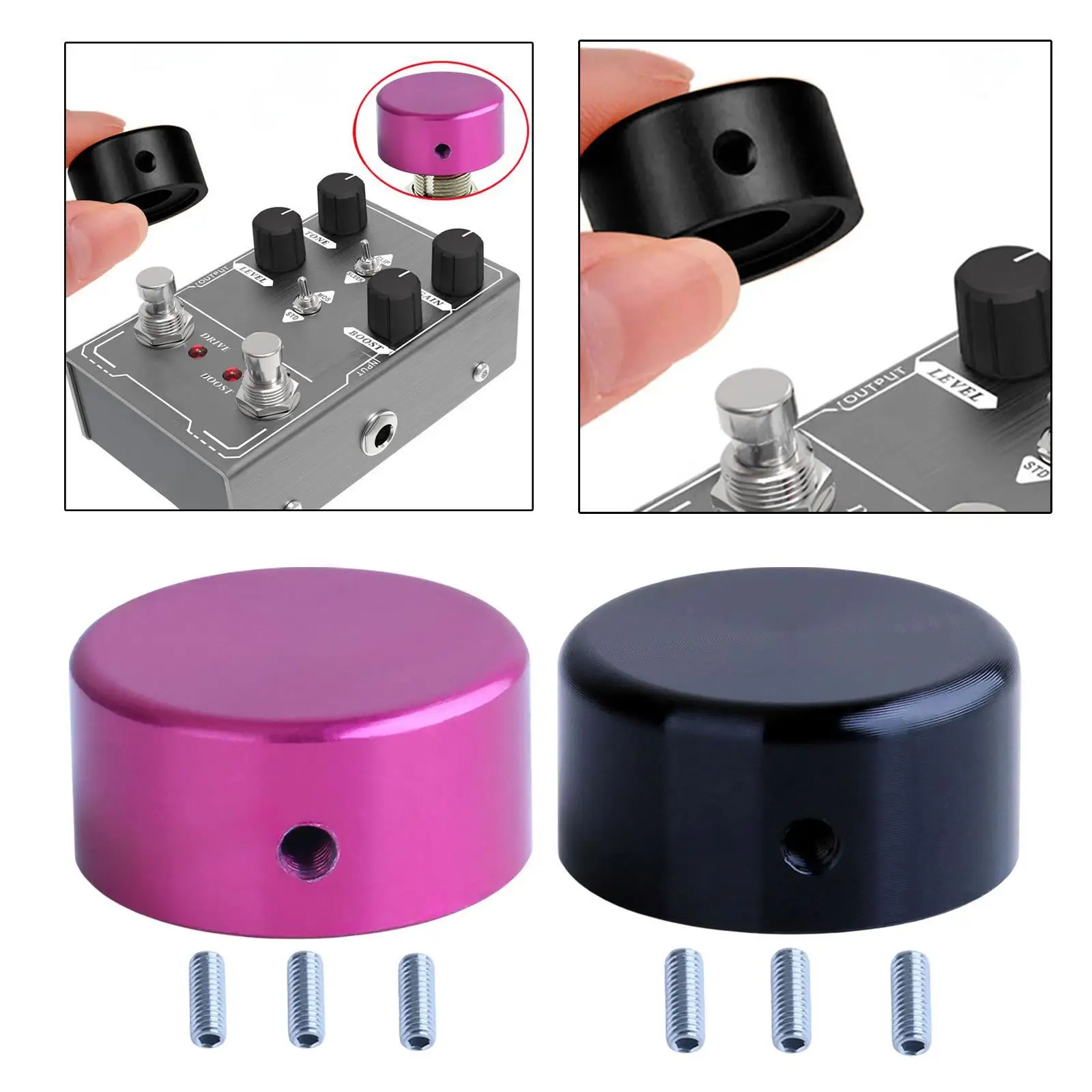 Guitar Effects Pin Cap Stomp Switch Foot Nail Cap Pedal Stomp Knob for ...