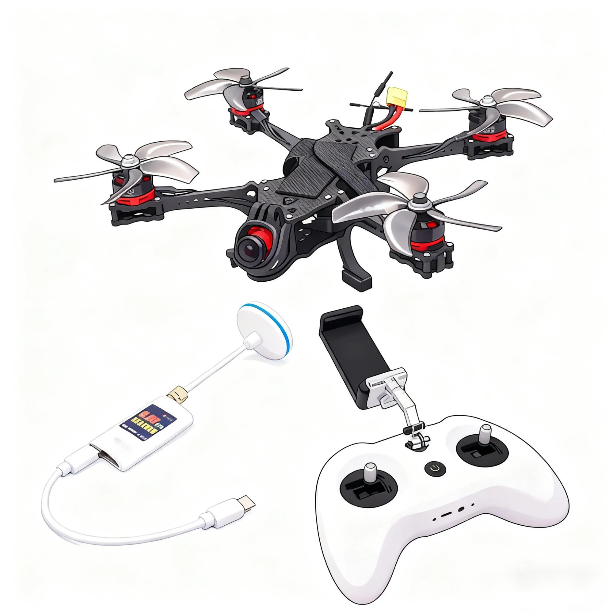 B-CUBE PRO V5 5 pulgadas FPV Drone marco Kit fibra de carbono Racing ...