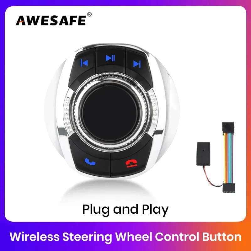 AWESAFE Universal Car Wireless Steering Wheel Control Button for for ...