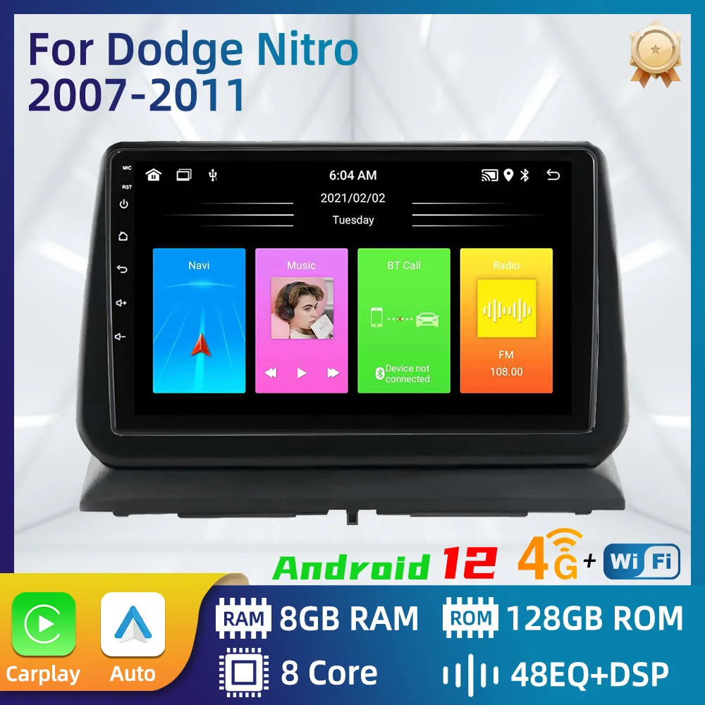 2-Din-Android-Car-Radio-for-Dodge-Nitro-2007-2011-Stereo-Carplay-Car ...