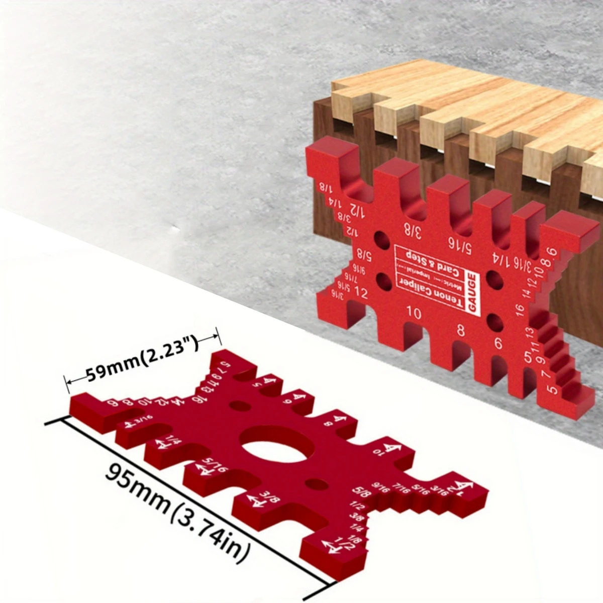 Aluminum-Dovetail-Jig-Woodworking-Tenon-Caliper-Table-Saw-Depth-Gauge ...