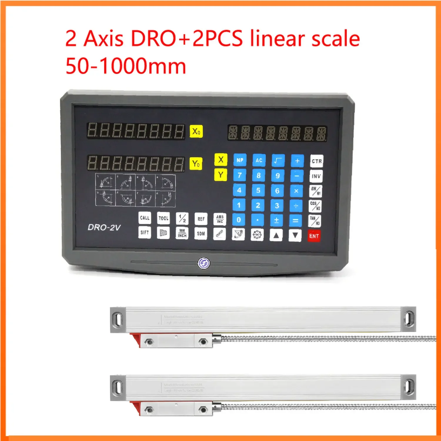DRO-Digital-Readout-com-Codificador-de-Escala-Linear-Torno-Fresador-Display-de-2-Eixos-AC110V ...