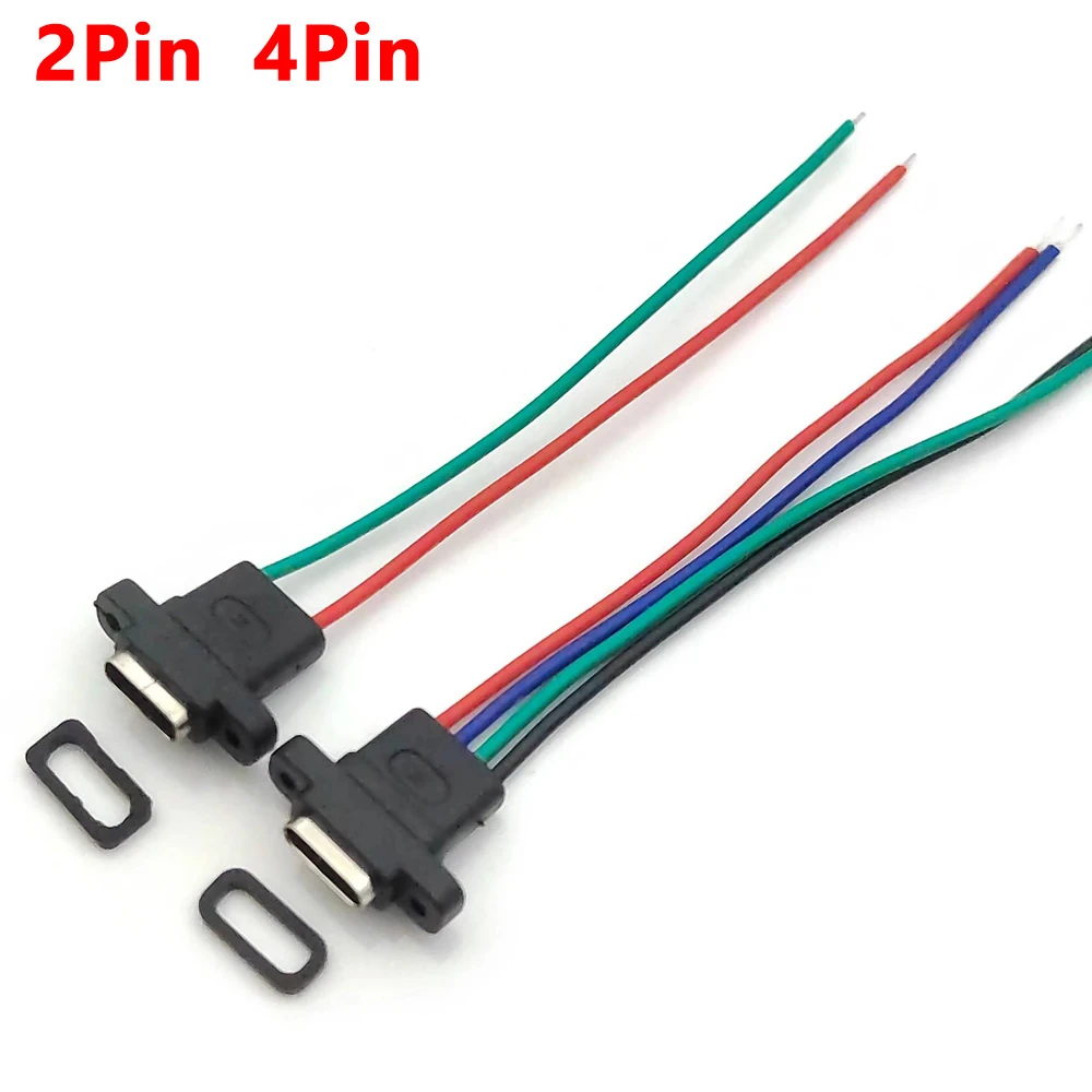 USB 3.1 Connector Type-C 2Pin 4Pin 8pin Welding Wire Female Waterproof ...