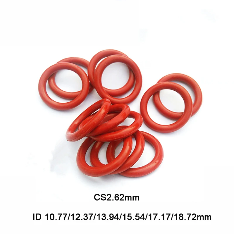 US Standard Red VMQ Silicone O Ring Gasket Rubber Washer CS2.62mm ID 10 ...