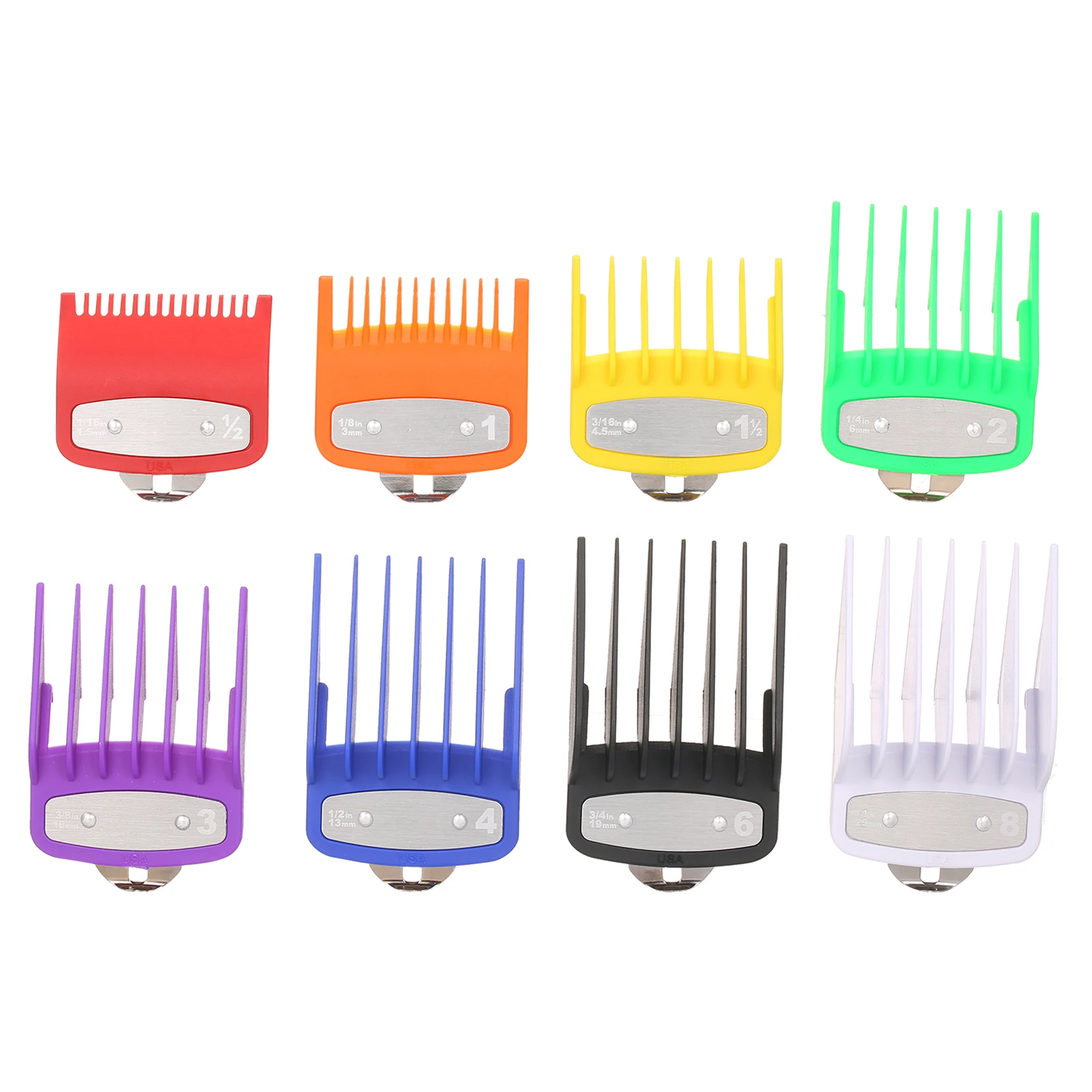 8PCS-Colorful-Cutting-Guide-Comb-Barbers-Hairdressing-Tool-Set-Pro ...