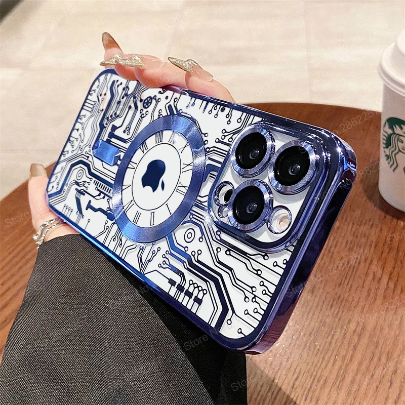 Original-Plating-For-Magsafe-Case-For-iPhone-15-14-13-12-11-Pro-Max ...