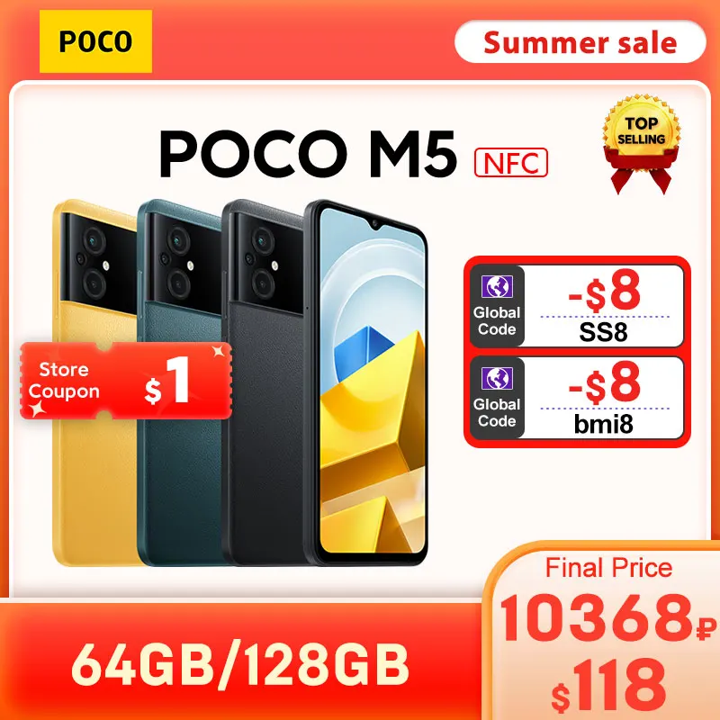 New POCO M5 Global Version Smartphone 64GB / 128GB MTK G99 Octa Core ...