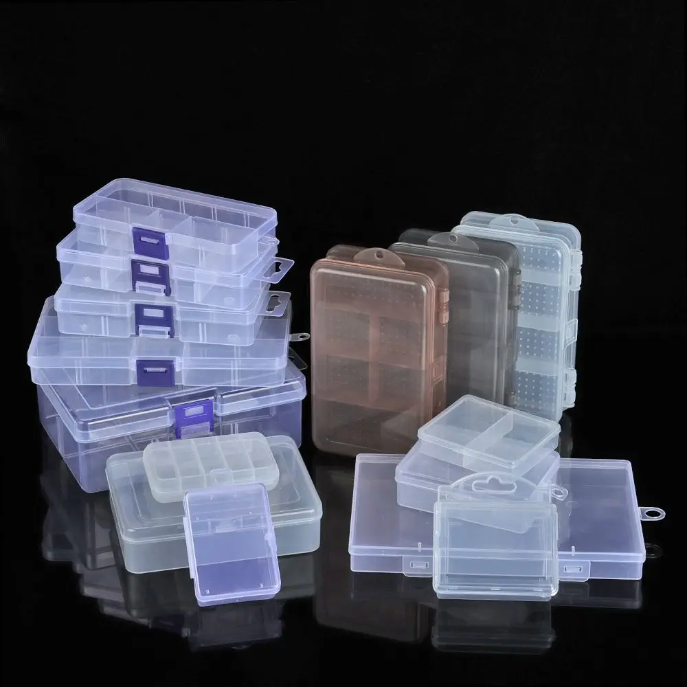 Square Plastic Organizer Case Jewelry Beads Container Small Items ...
