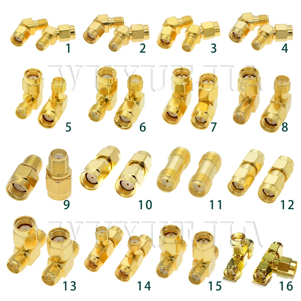 SMA To SMA Male Female Straight Connector 90 Degree Right Angle ...